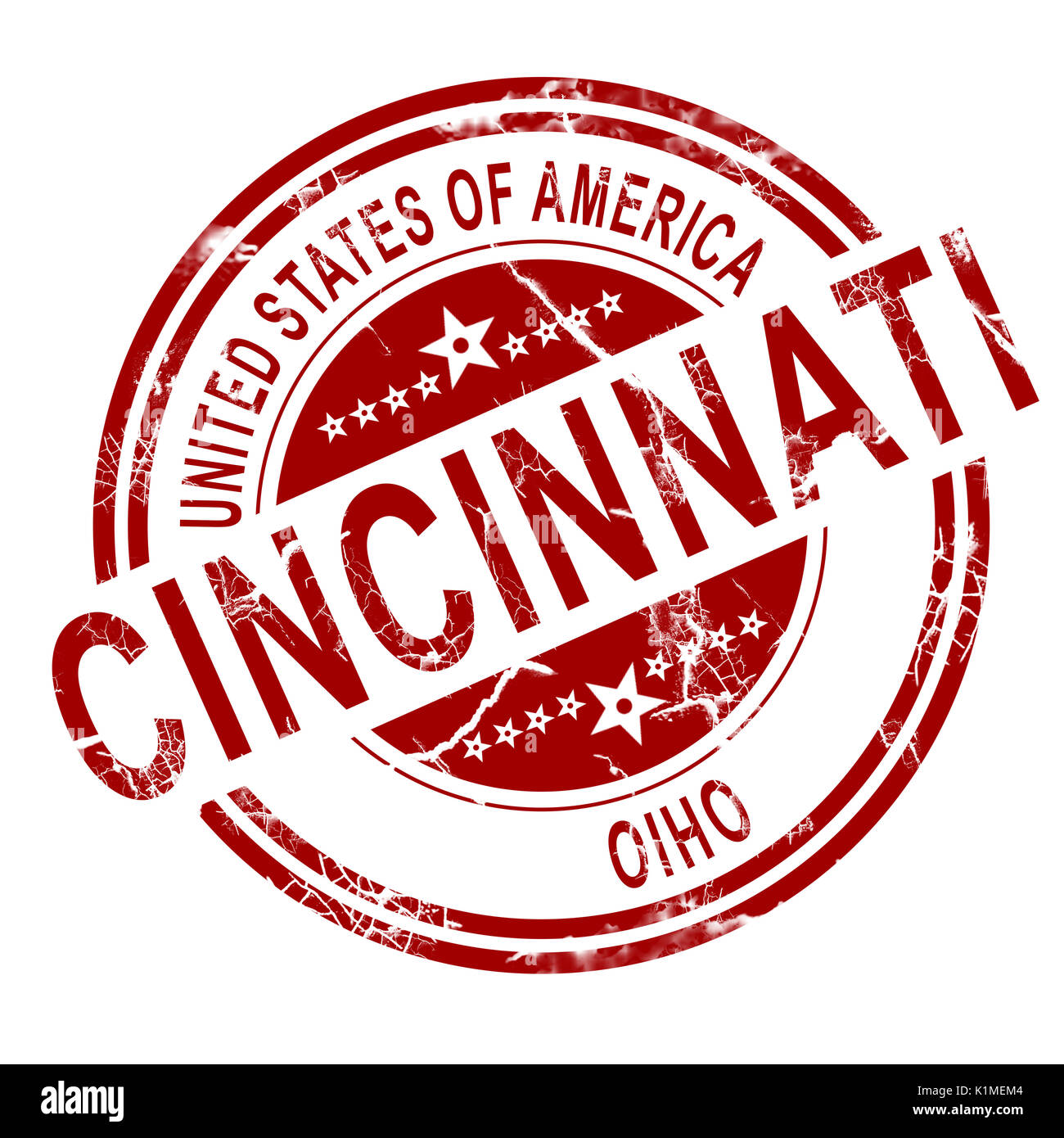 Red Cincinnati with white background, 3D rendering Stock Photo - Alamy