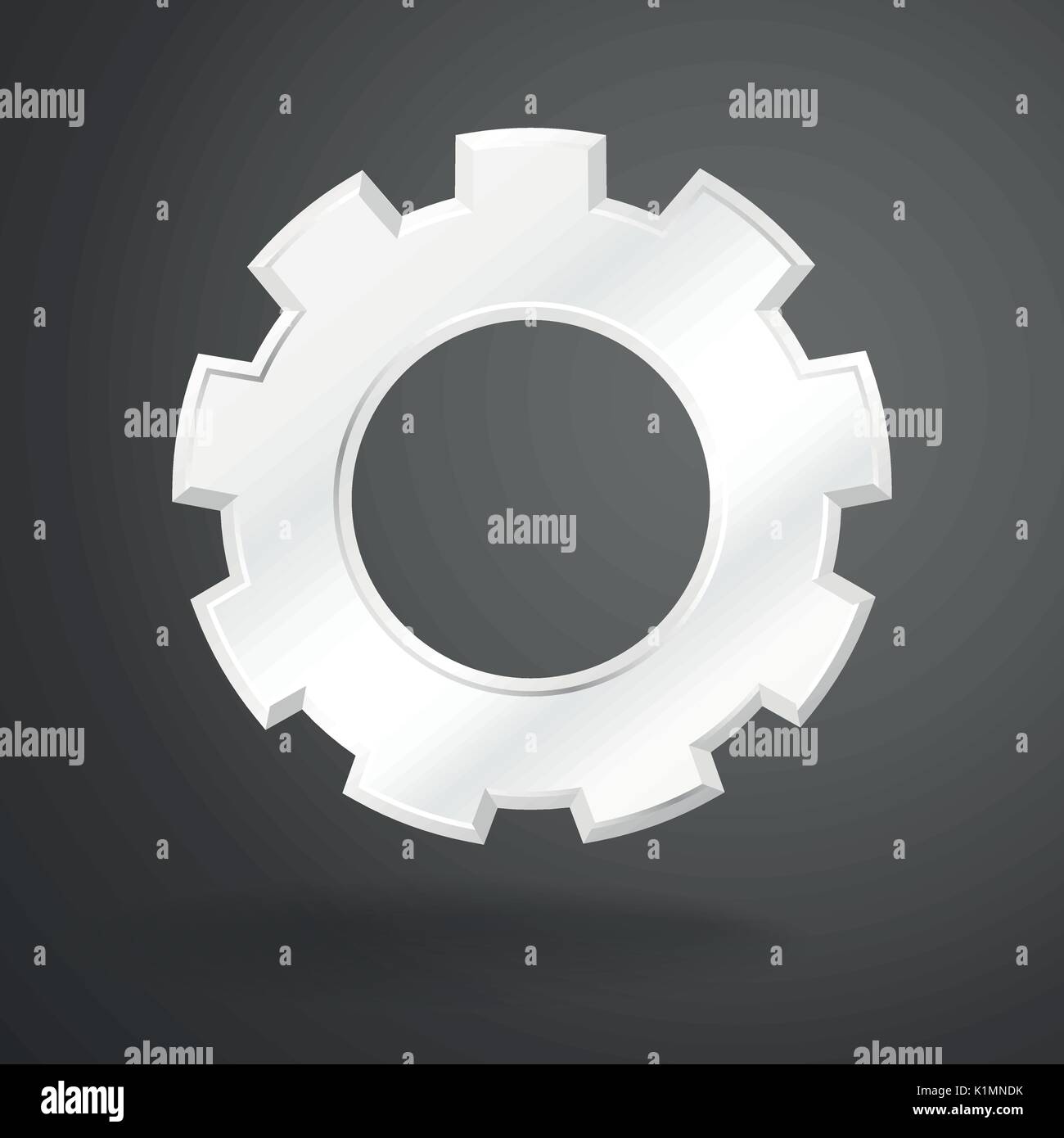 White gear realistic on grey background. vector illustration Stock ...