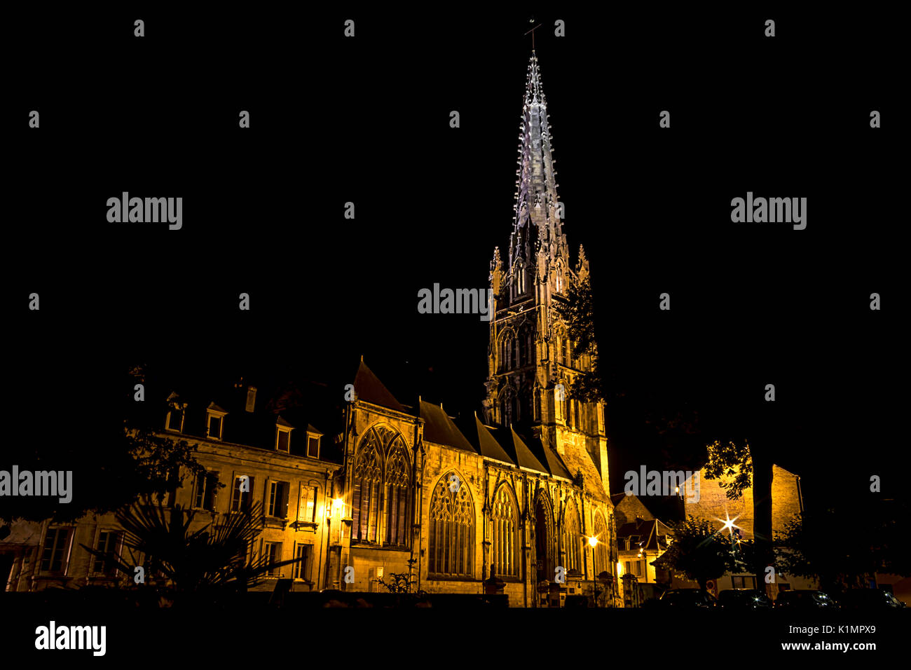 The Church At Night In Harfleur, France Stock Photo - Alamy