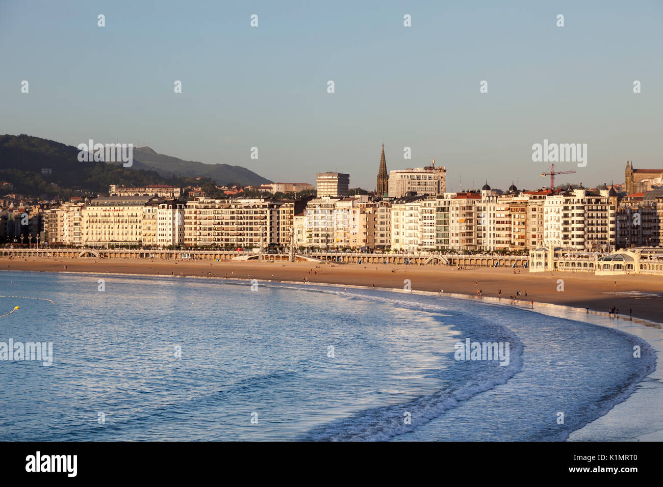 Waterfront buildings at the La Concha bay in San Sebastian, Donostia ...