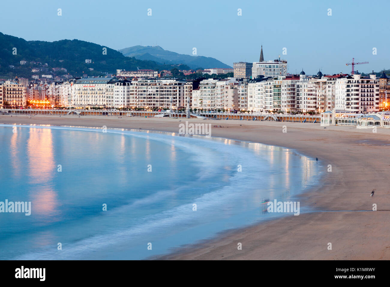 Waterfront buildings at the La Concha bay in San Sebastian, Donostia ...