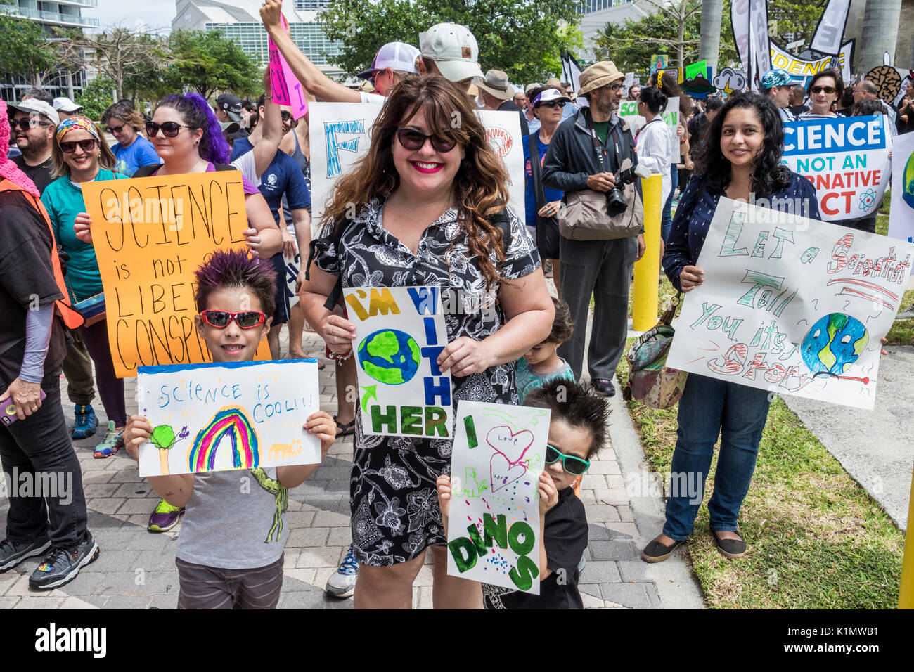 Miami Florida,Museum Park,March for Science,protest,rally,sign ...