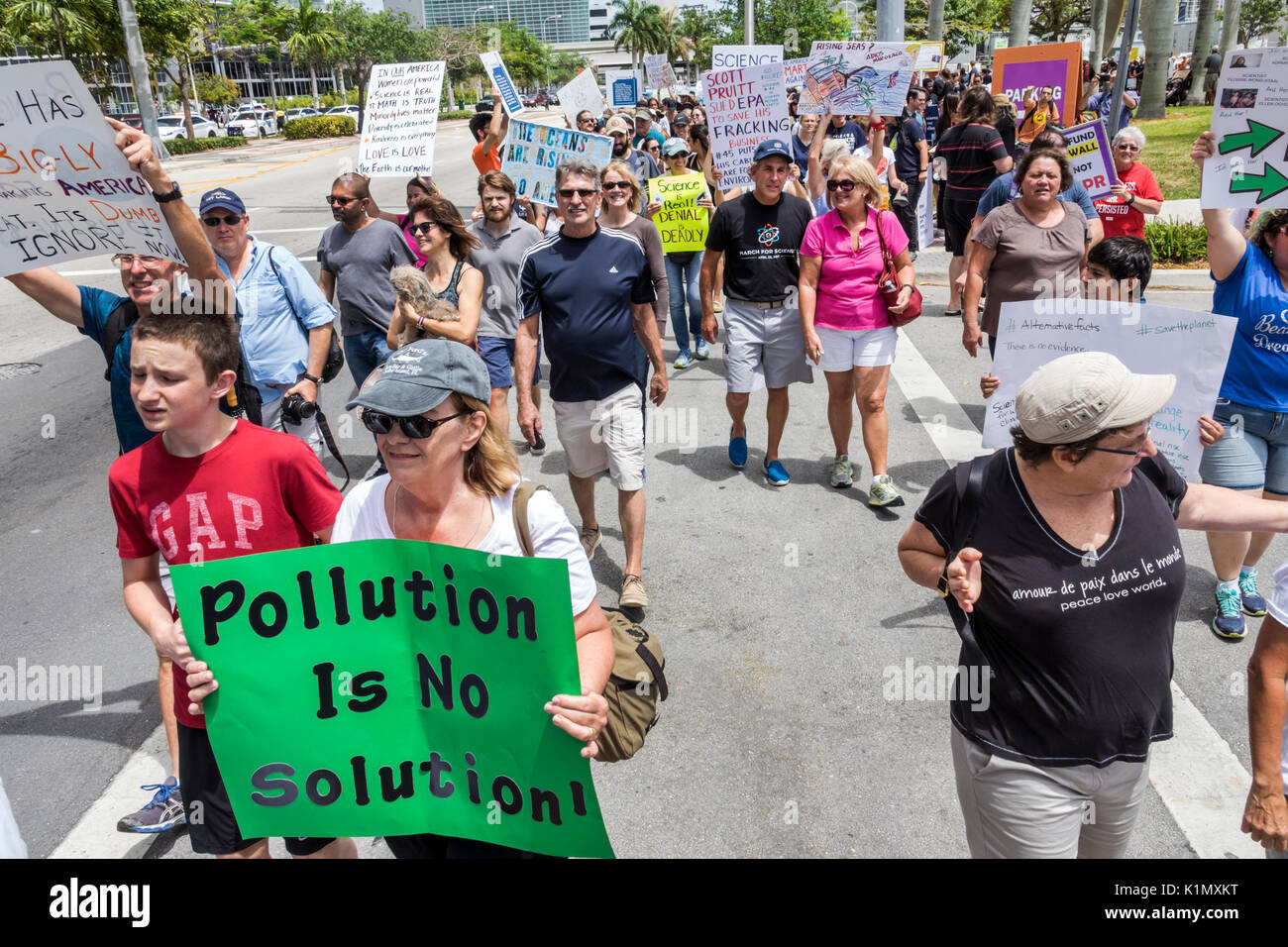 Miami Florida,Museum Park,March for Science,protest,rally,sign ...