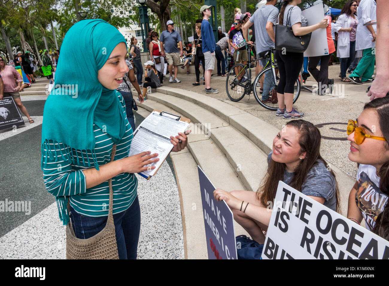 Miami Florida,Downtown,Government Center,March for Science,protest ...