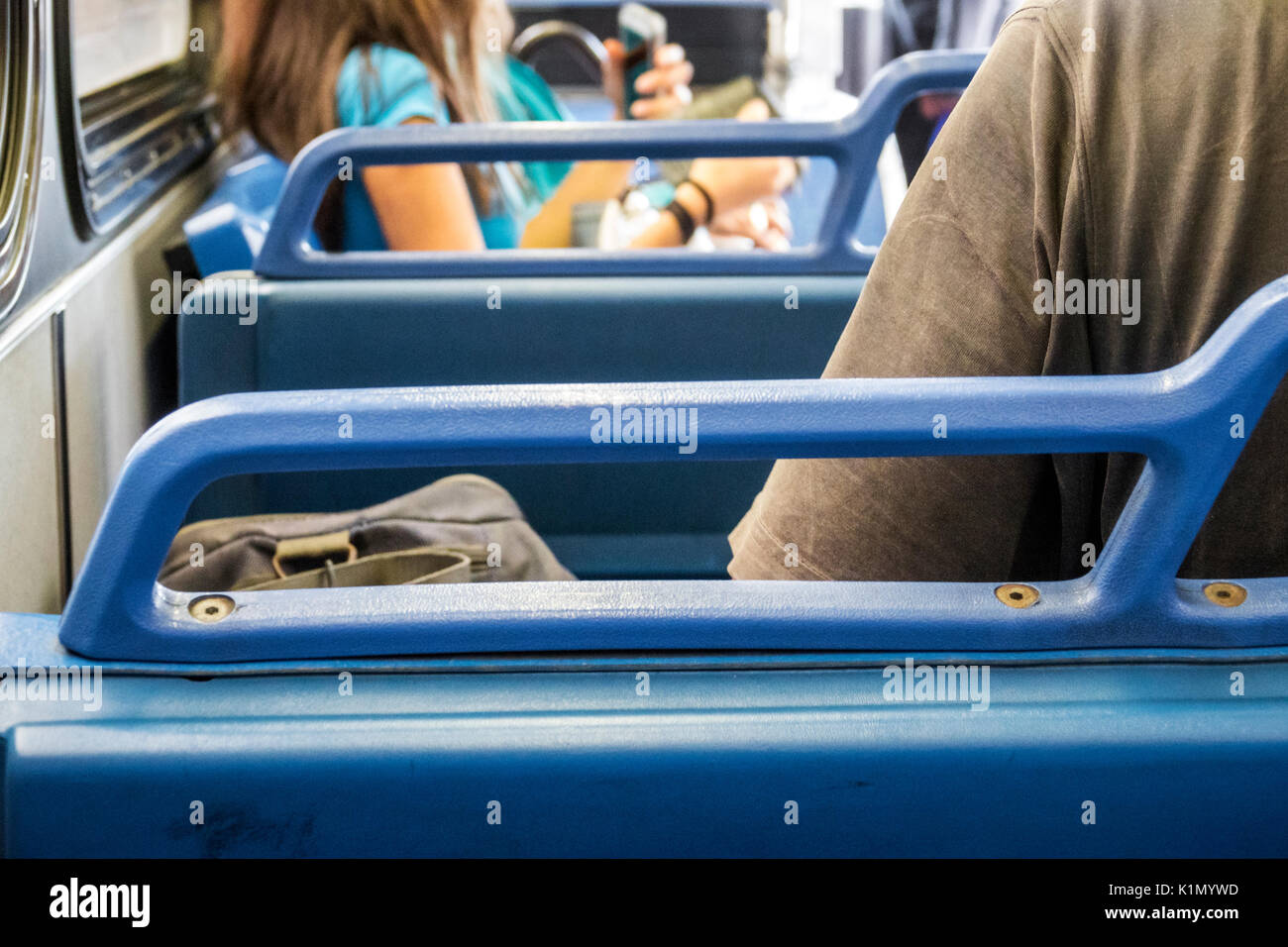 Miami Florida,Metrobus,public transportation,bus,inside interior,grab ...