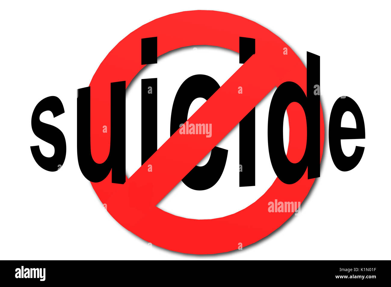 Stop suicide sign in red with white background, 3D rendering Stock ...