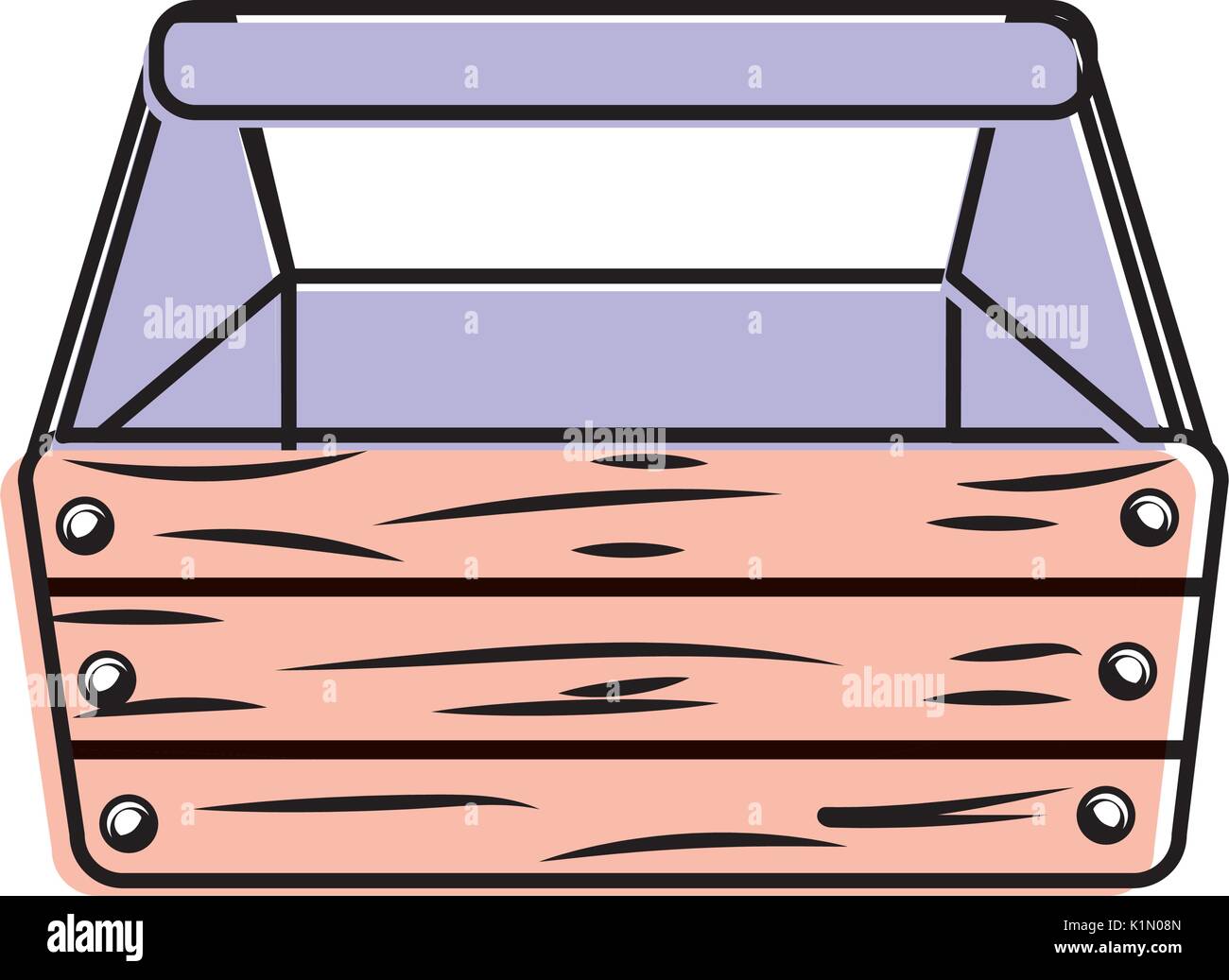 Vector wooden toolbox tools icon Stock Vector Images - Alamy