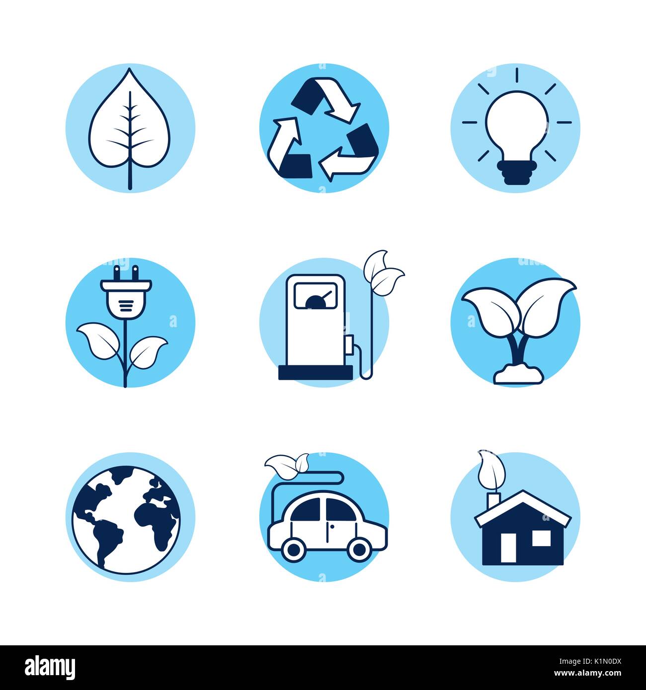 set ecology to natural environment care Stock Vector Image & Art - Alamy