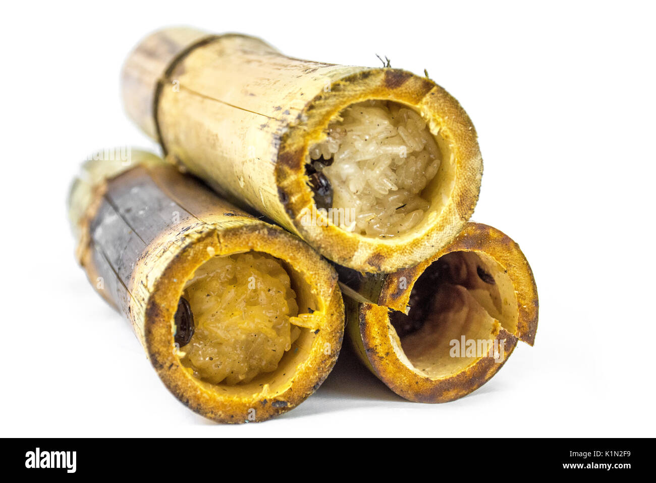 Sweet sticky rice in bamboo Stock Photo - Alamy