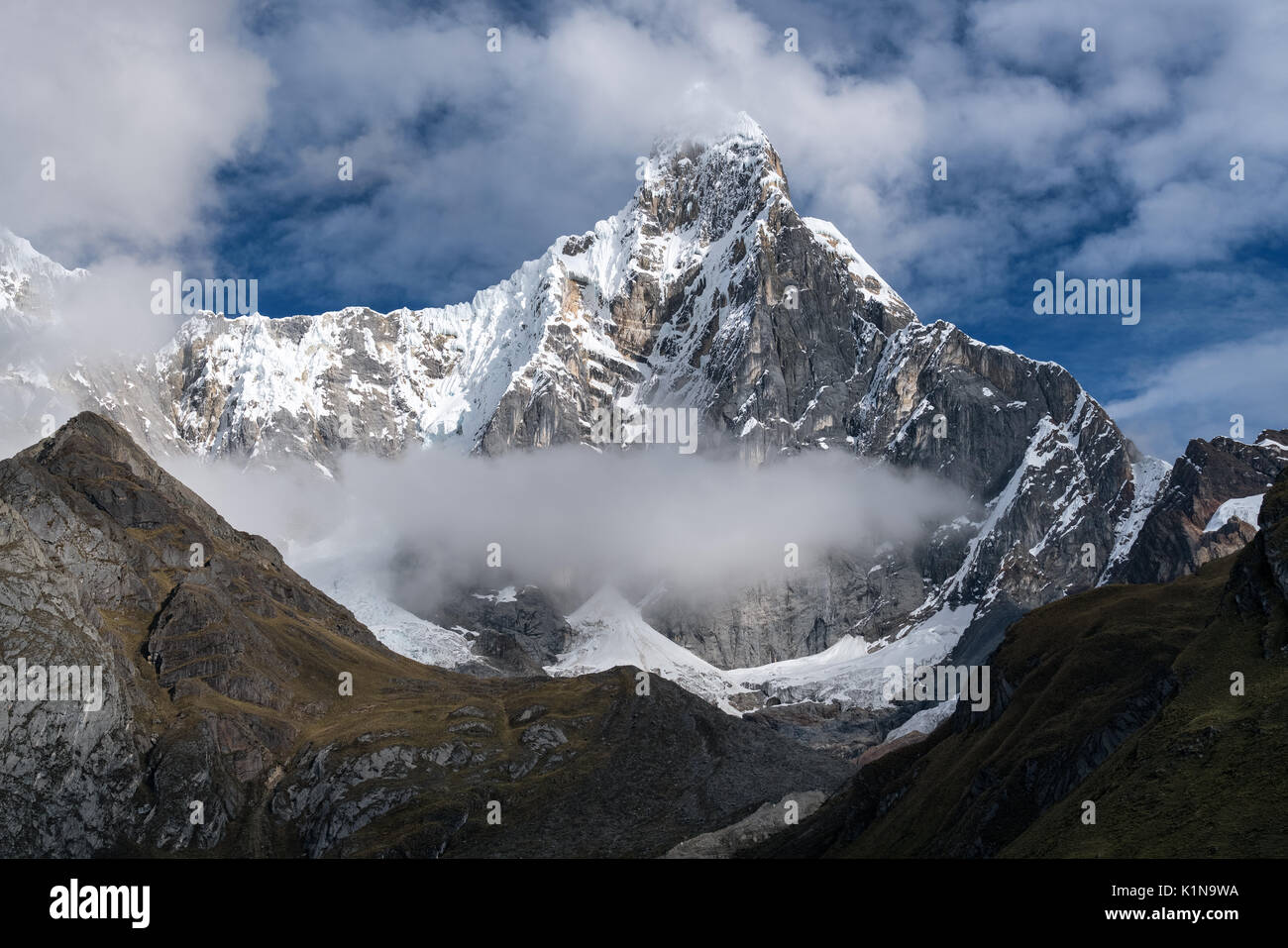 Trekking on the Huayhuash Trek, Cordillera Huayhuash, Peru Stock Photo ...