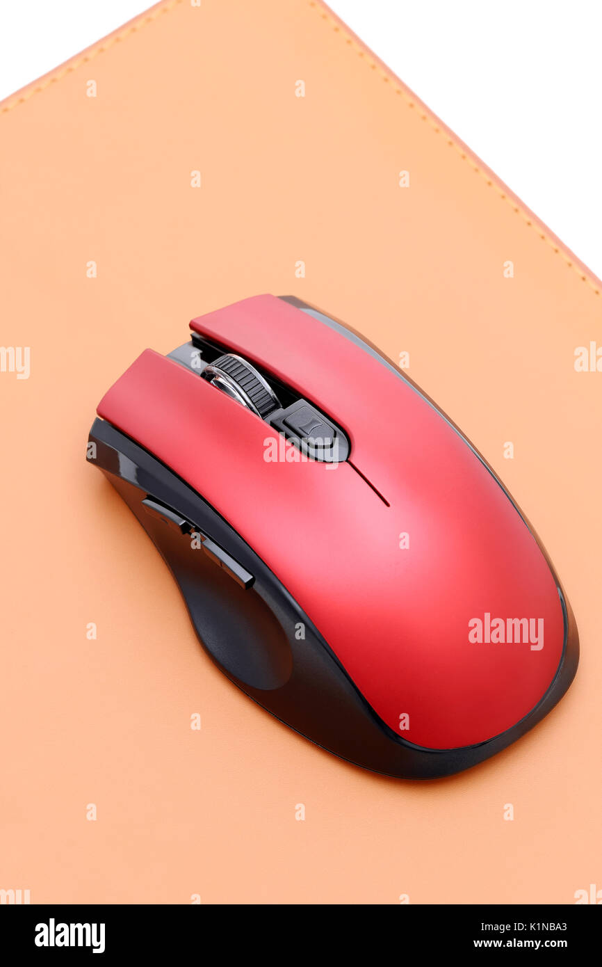 computer mouse and mouse pad isolated on white background Stock Photo ...