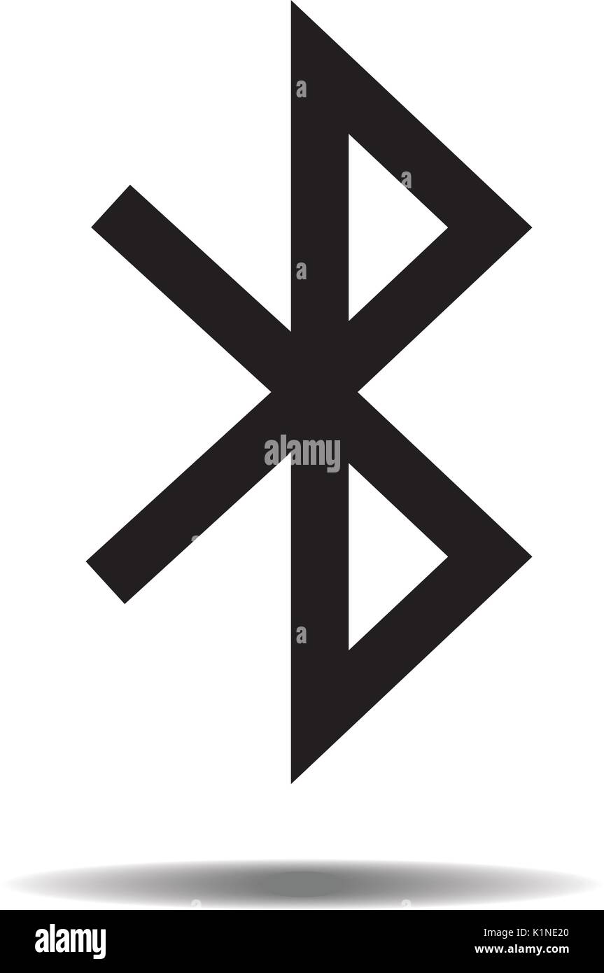 Bluetooth flat sign vector black Icon isolated on white background ...