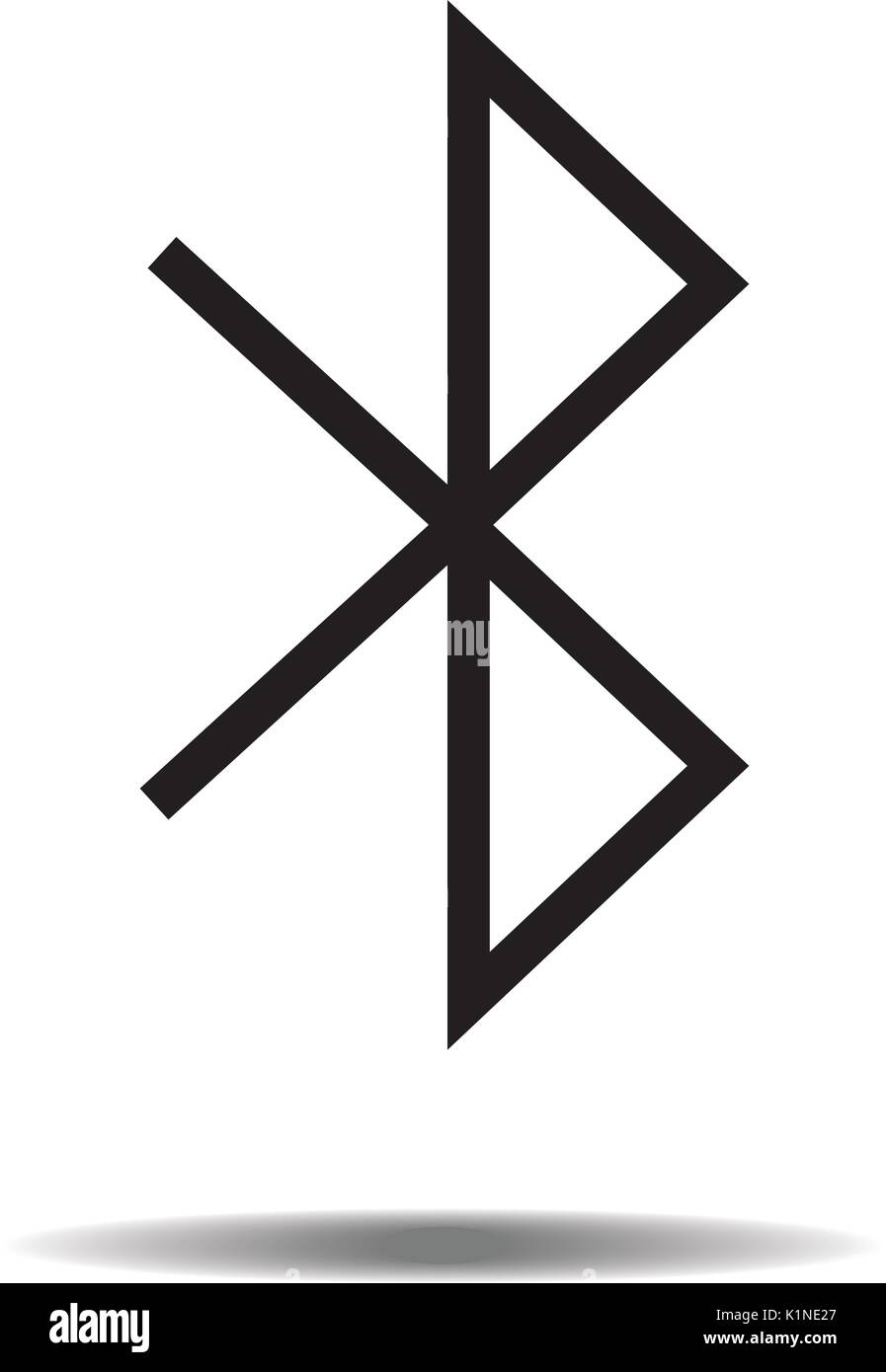 Bluetooth flat sign vector black Icon isolated on white background ...