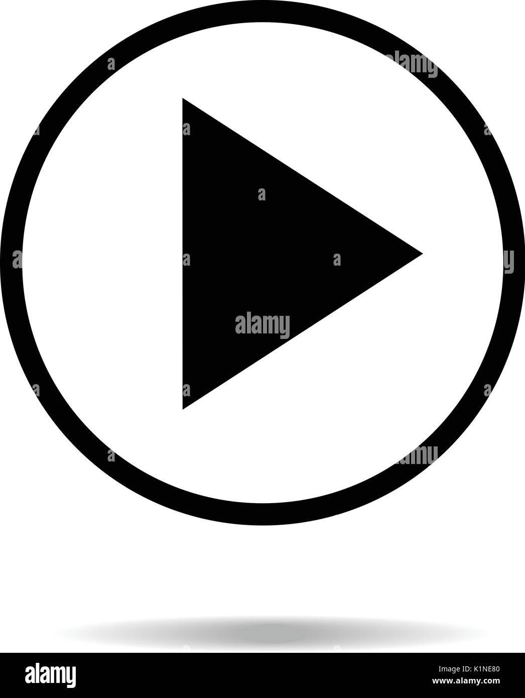 Vector black media player play icon isolated on white background Stock ...