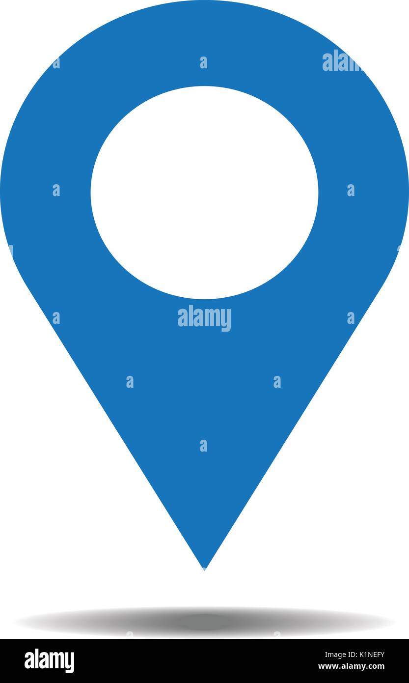 Location blue icon vector. Pin sign Isolated on white background ...