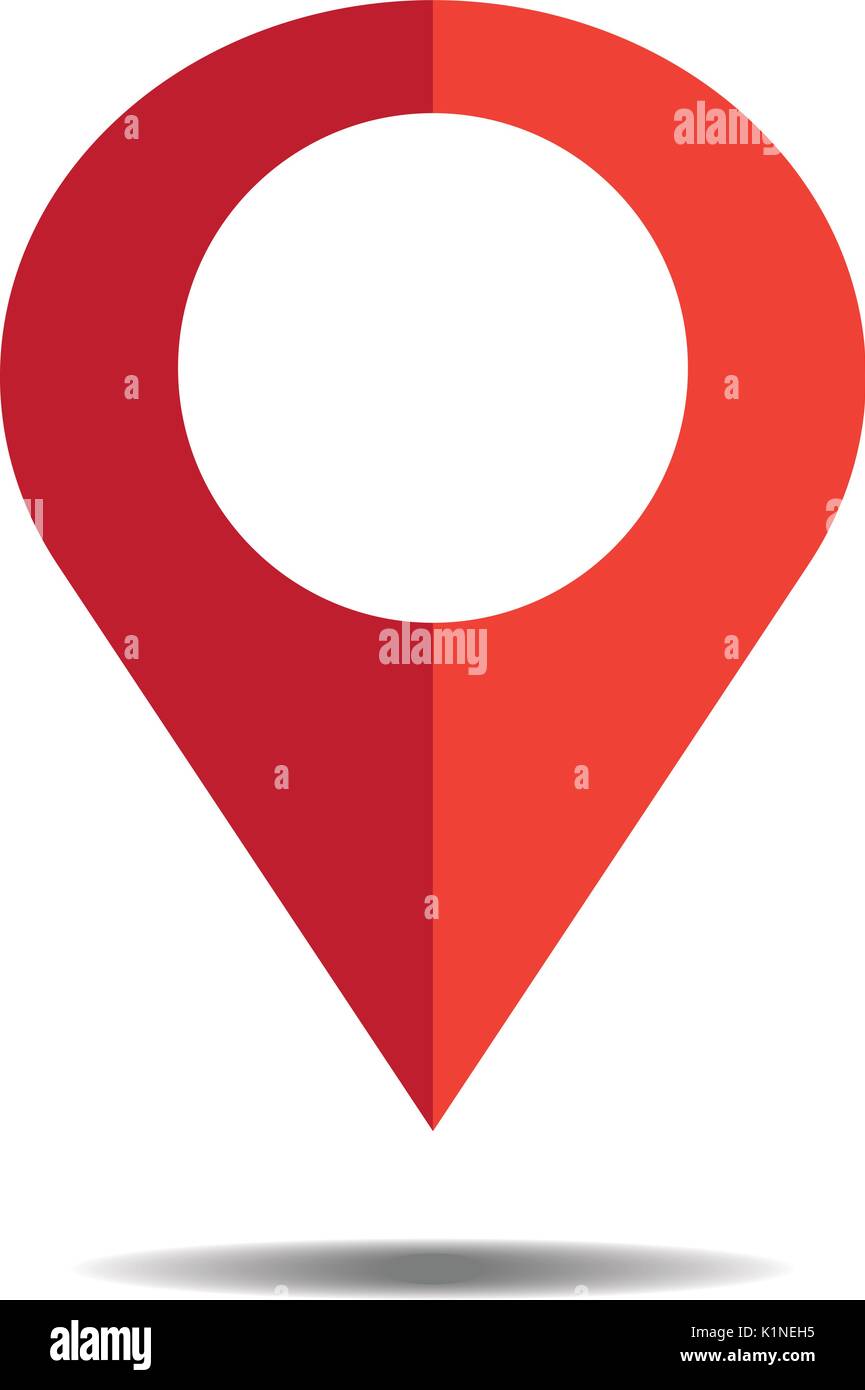 Location red icon vector. Pin sign Isolated on white background ...