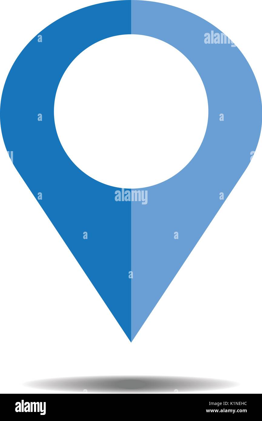Location blue icon vector. Pin sign Isolated on white background ...