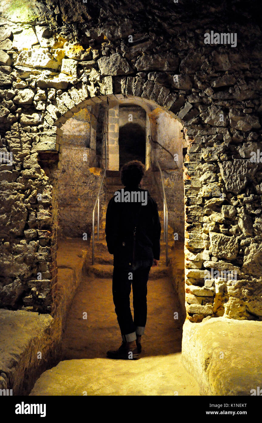 Schwandorf, Germany - Dec. 5, 2015: the Medieval felsenkeller was used ...