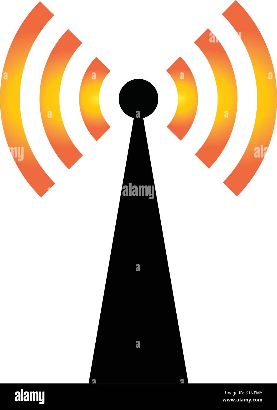 Wifi icon vector with antenna, Wireless internet sign isolated on white ...