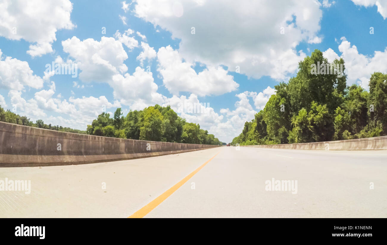 POV point of view - Driving West on Interstate highway Stock Photo - Alamy