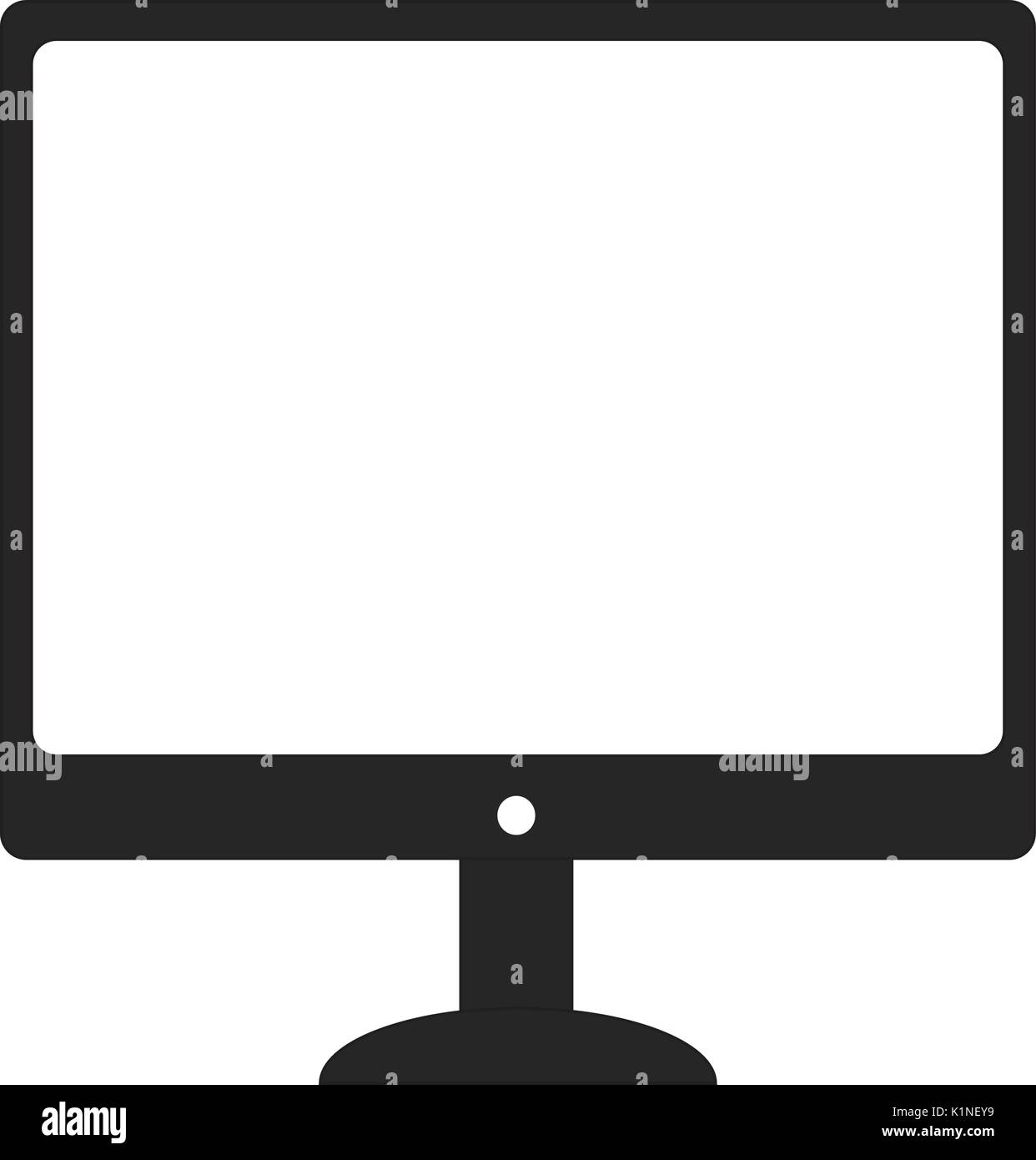 Computer monitor icon isolated on white background. Flat PC symbol. Vector illustration, EPS10 ...