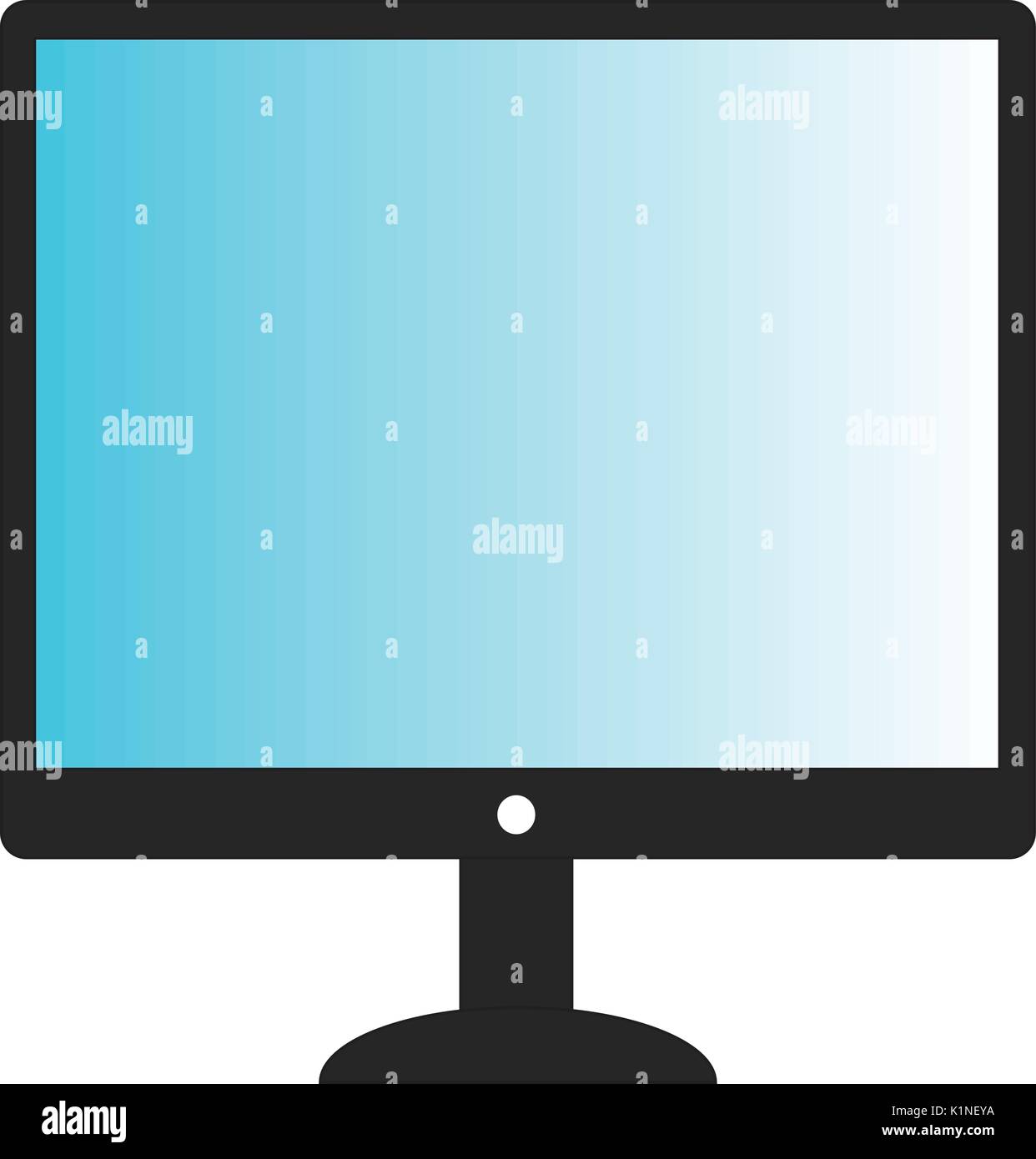 Computer monitor icon widescreen with blue isolated on white background ...