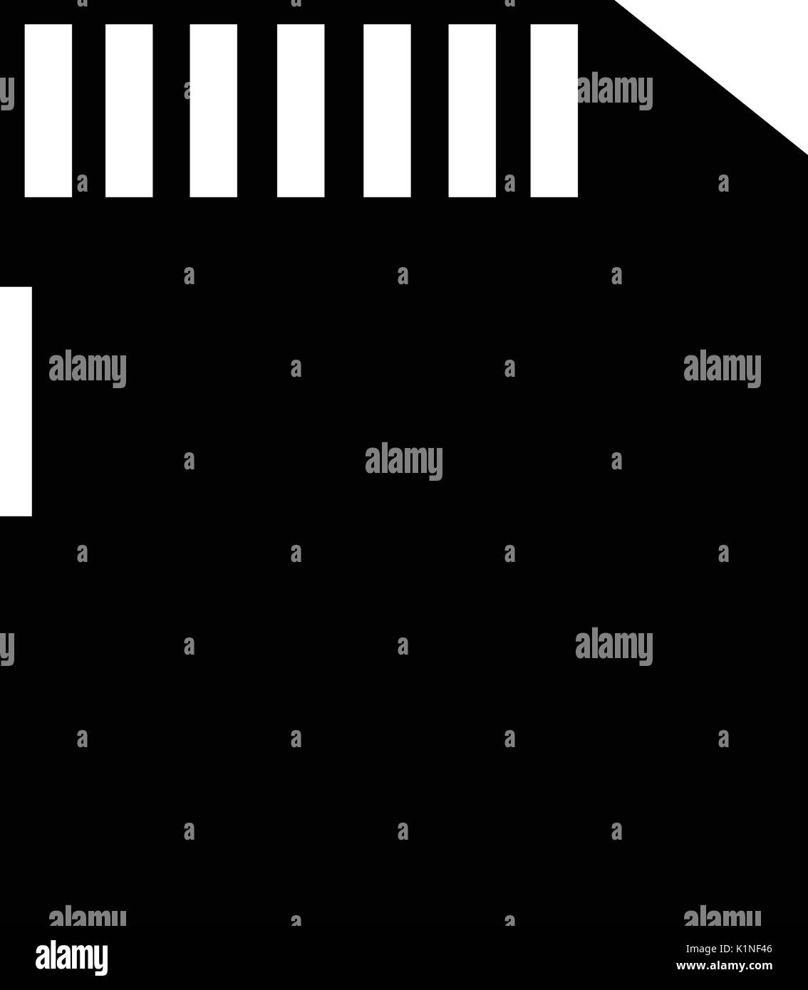 Vector Icon SD card isolated on white background. black silhouette ...