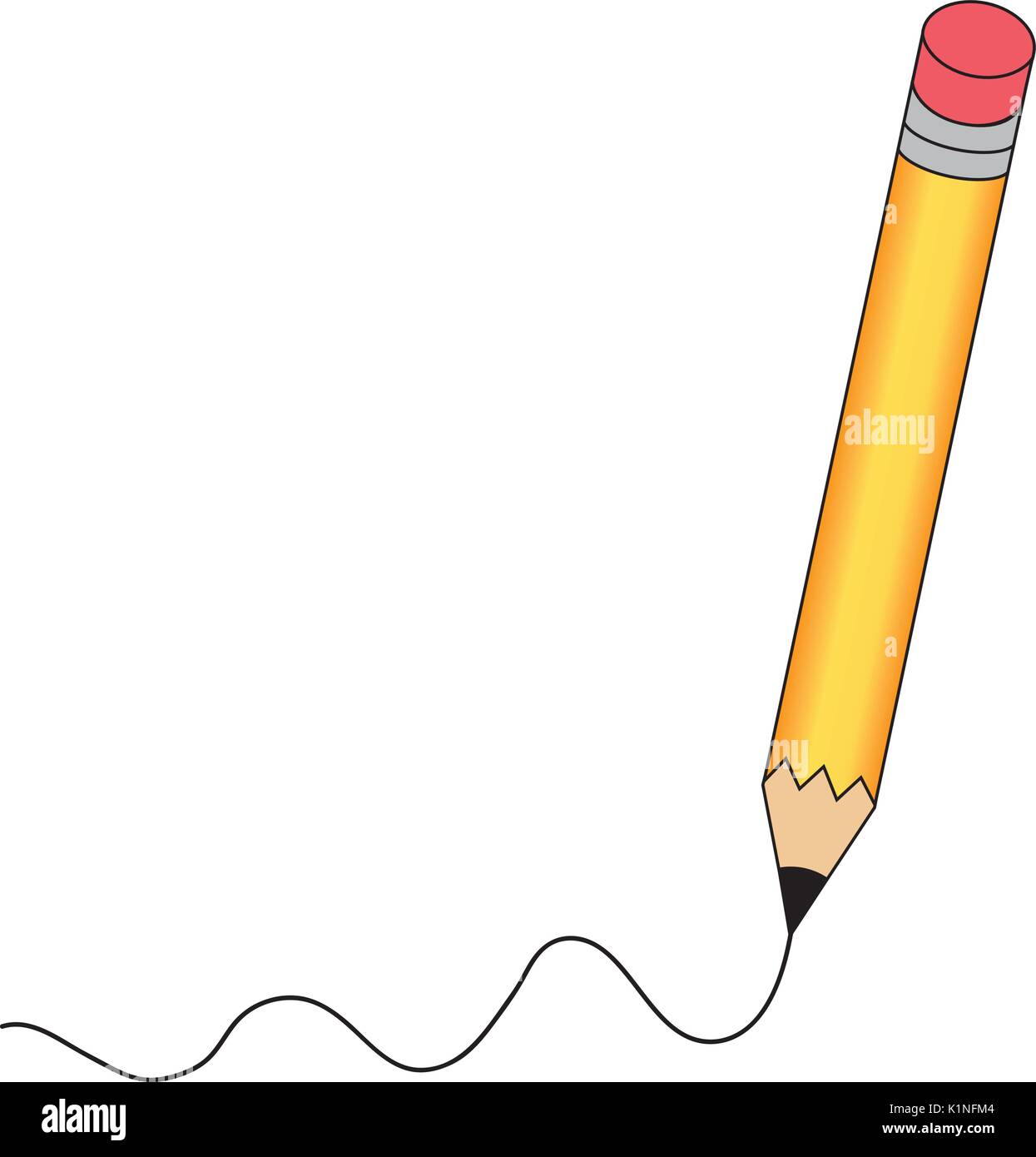 Pencil - vector icon with a writing black line on isolated white ...