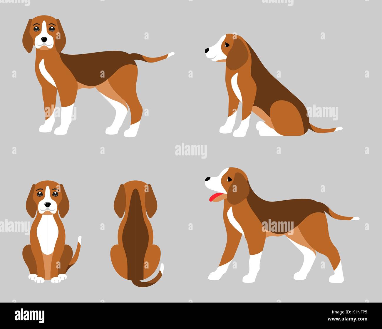 Dog Sitting Back View Cartoon