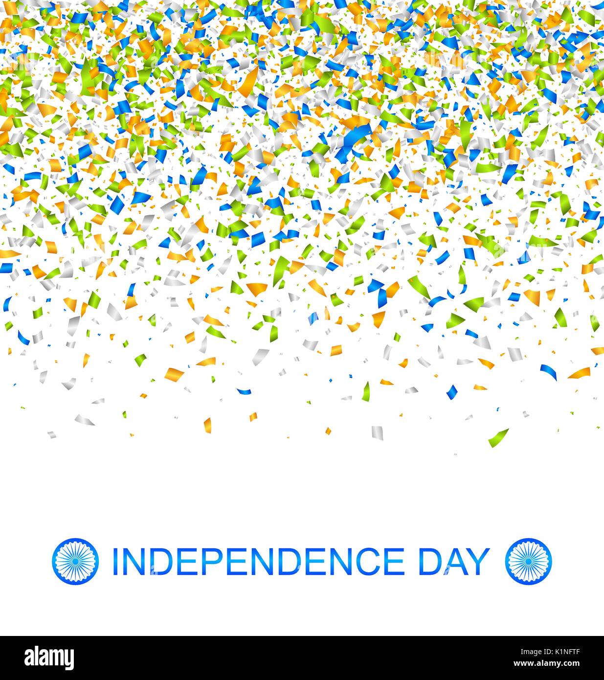 Celebration Banner for Indian Independence Day with Confetti in ...