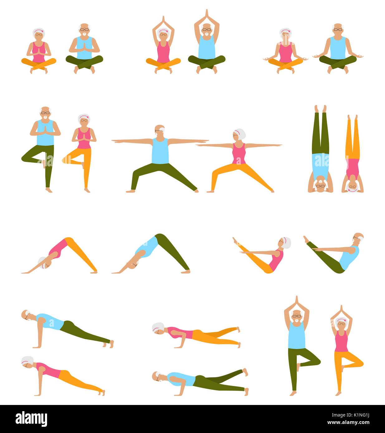 Yoga balance asana people Stock Vector Images - Alamy
