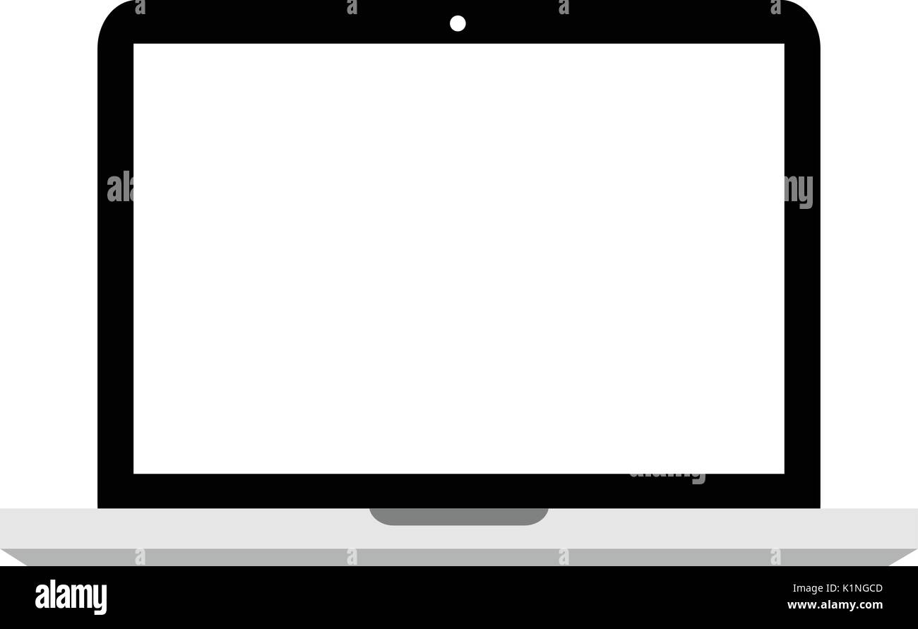 Laptop black icon in trendy flat style isolated on white background ...