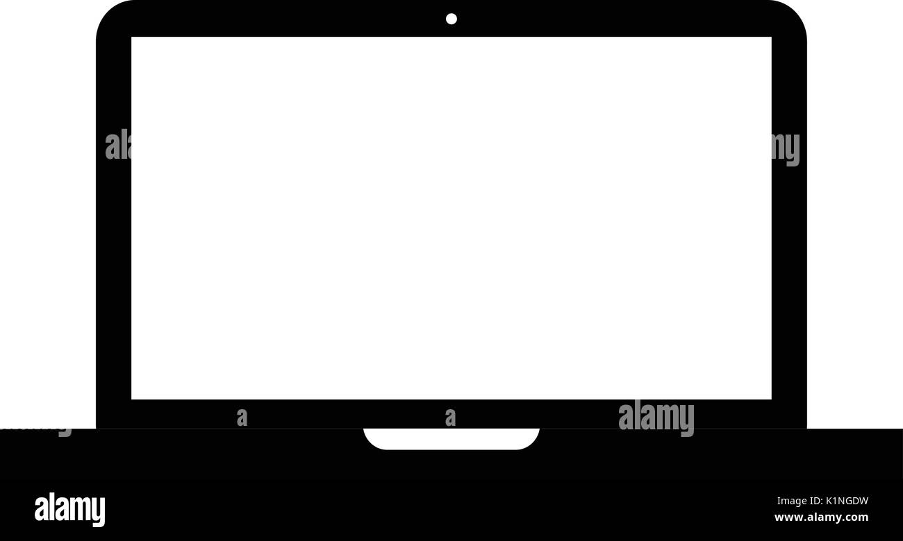 Laptop black icon in trendy flat style isolated on white background ...