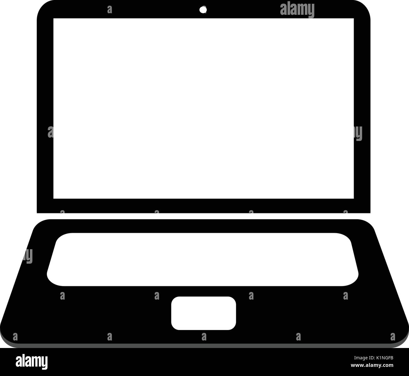 Laptop black icon in trendy flat style isolated on white background ...