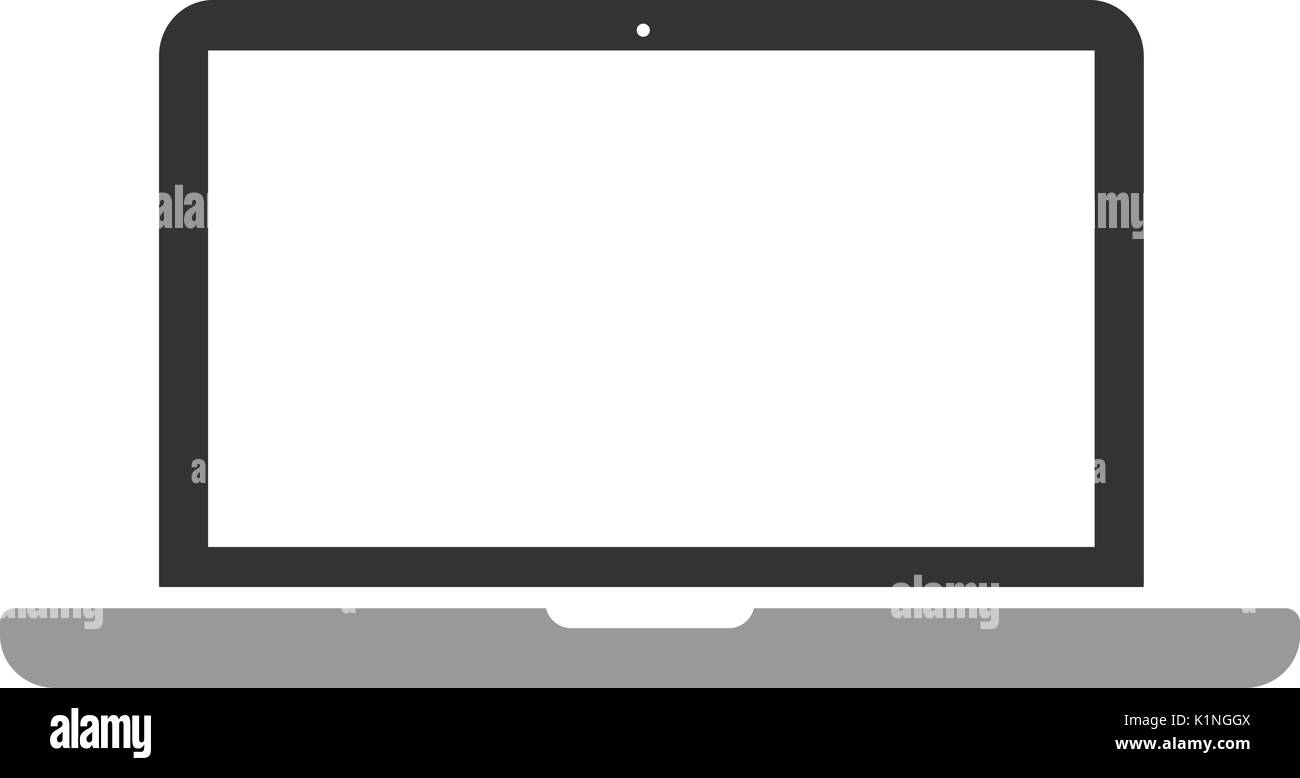 Laptop black icon in trendy flat style isolated on white background ...