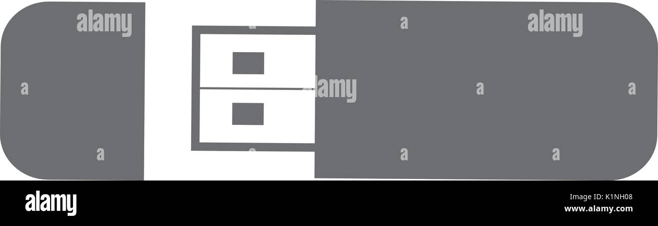 Gray usb flash drive icon with cover, vector isolated on white ...