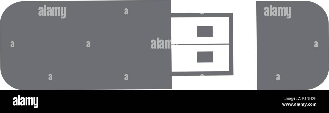 Gray usb flash drive icon with cover, vector isolated on white ...