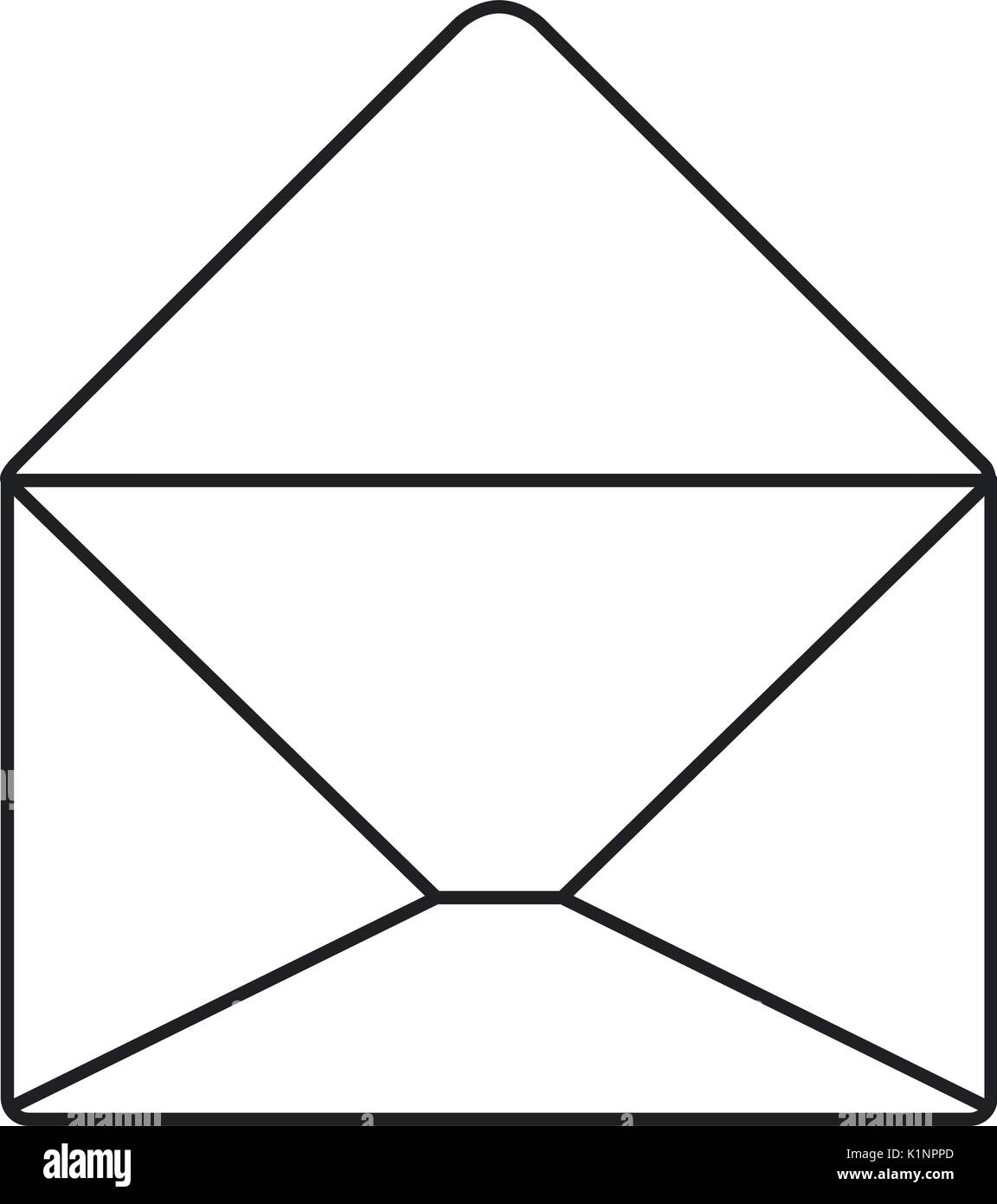 monochrome silhouette of opened envelope Stock Vector Image & Art - Alamy