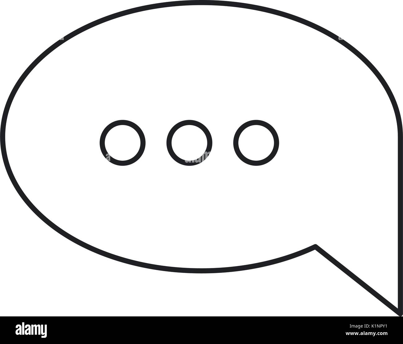 monochrome silhouette of speech bubble with ellipsis symbol Stock Vector Image & Art - Alamy
