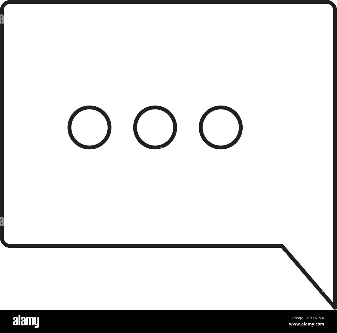 monochrome silhouette of speech square with ellipsis symbol Stock ...
