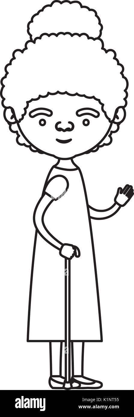 Elderly woman curly hair in Stock Vector Images - Alamy