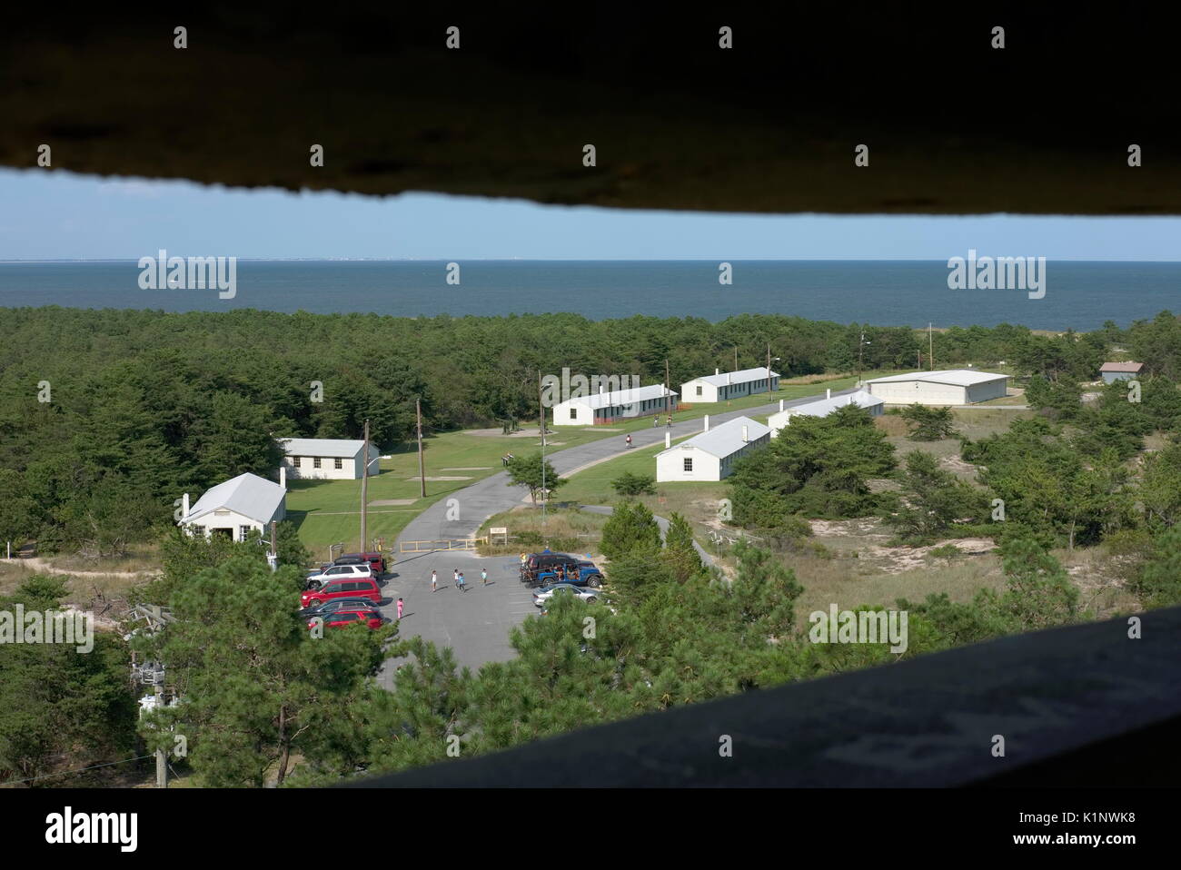 Fort Miles, viewed through observation tower viewport Stock Photo - Alamy