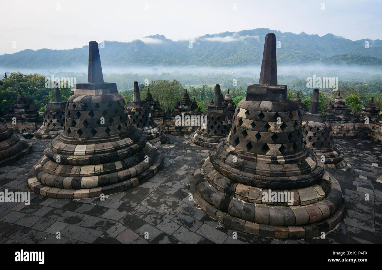 Stone stupas on ancient temple hi-res stock photography and images - Alamy