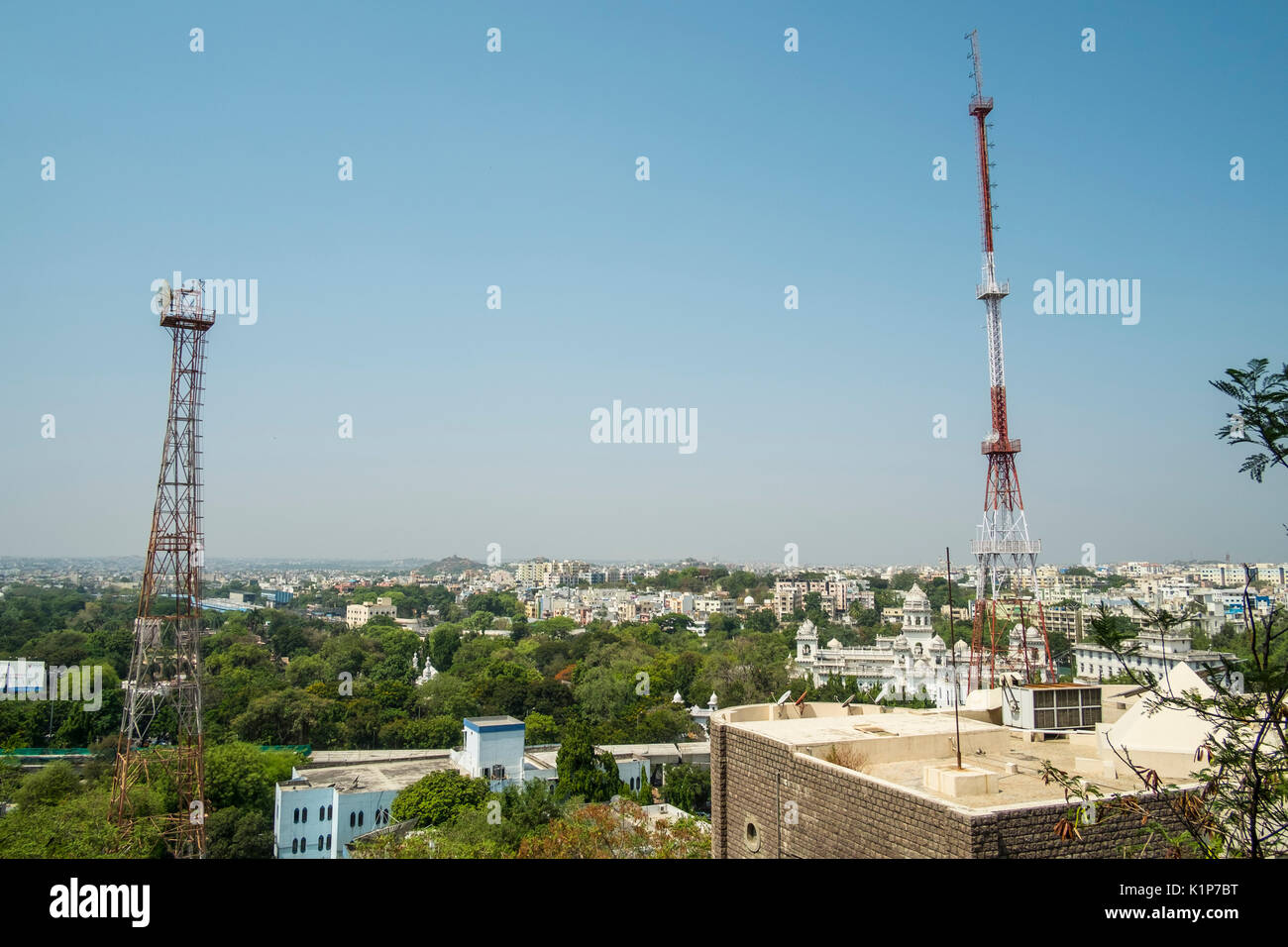 View of Hyderabad from the GP Birla Centre Stock Photo - Alamy