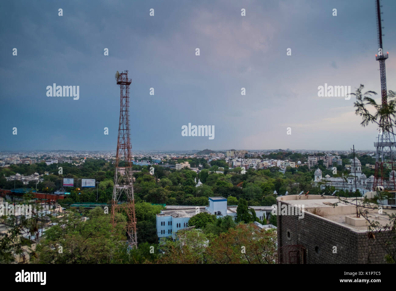 View of Hyderabad from the GP Birla Centre Stock Photo - Alamy