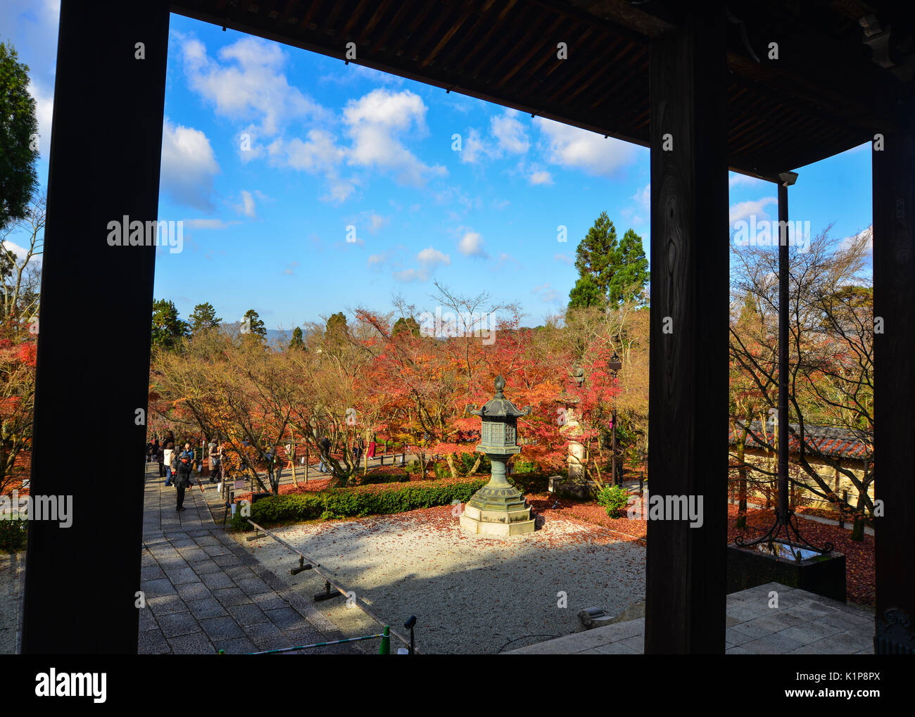 Kyoto, Japan - Nov 28, 2016. People visit the garden of Eikando temple ...