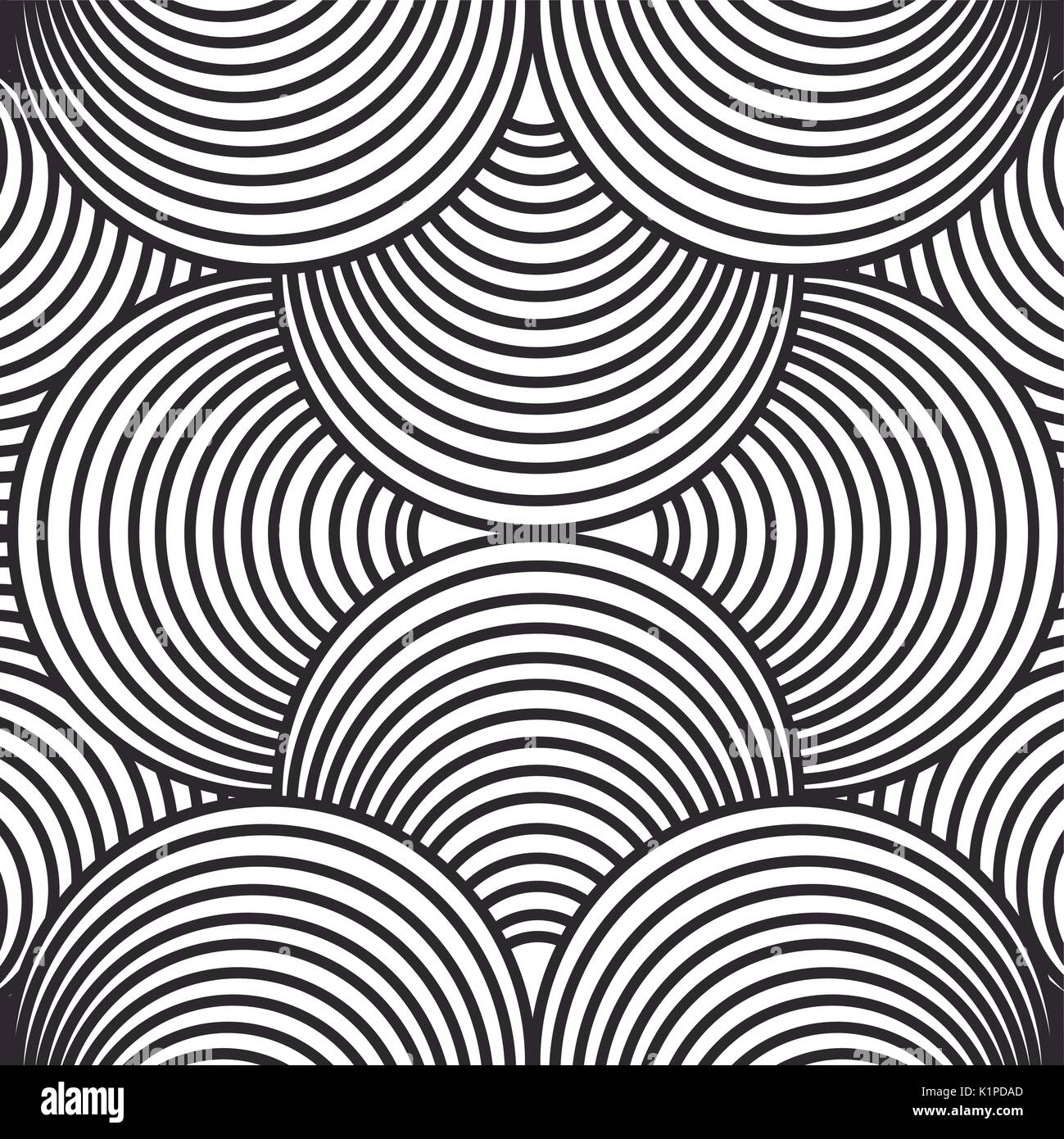 black and white background with circular shapes vector illustration ...