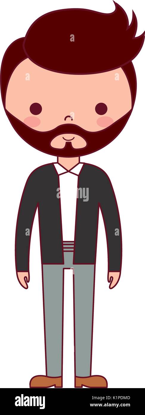 man with elegant clothes icon over white background vector illustration ...