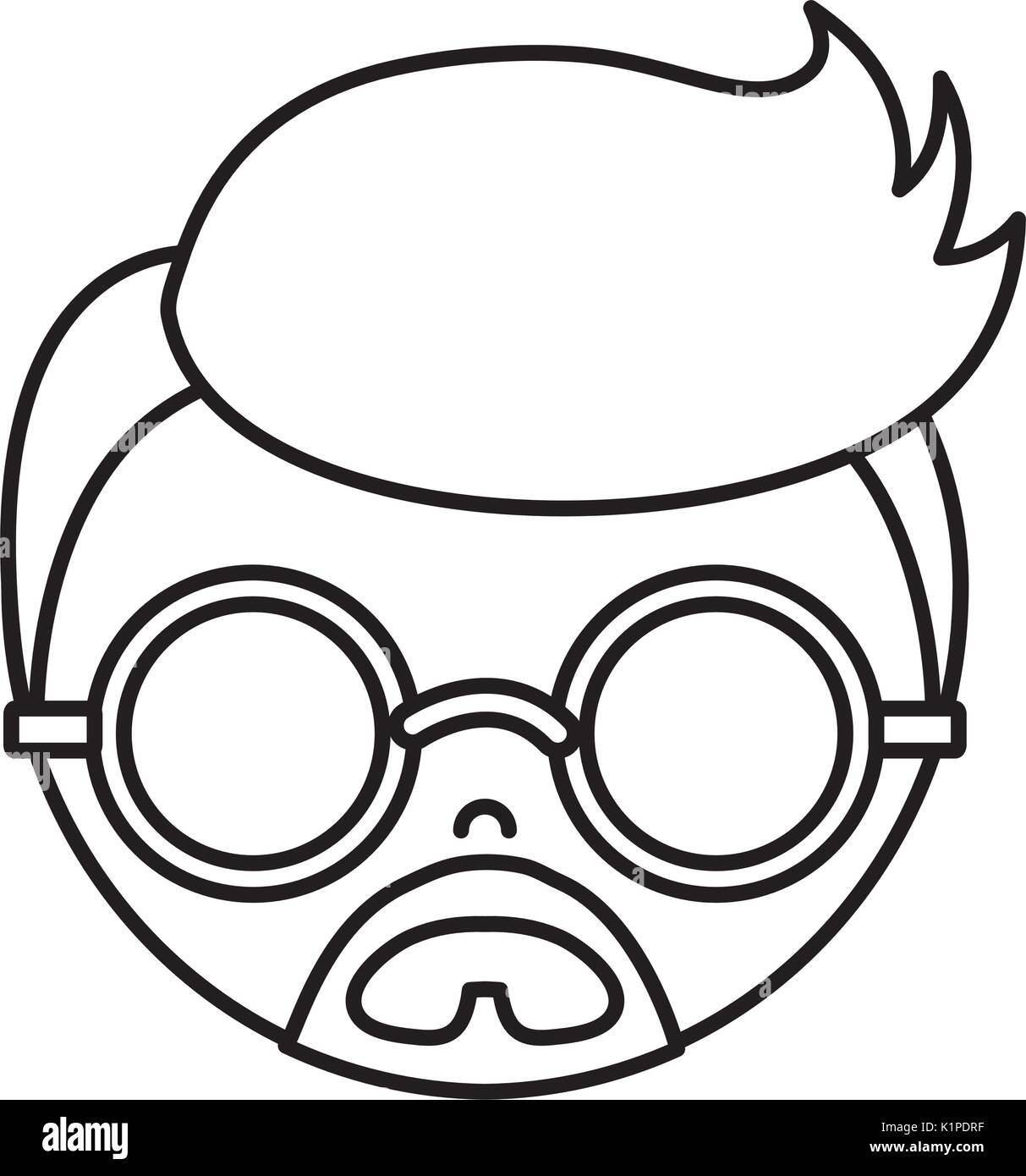 boy with glasses icon over white background vector illustration Stock ...