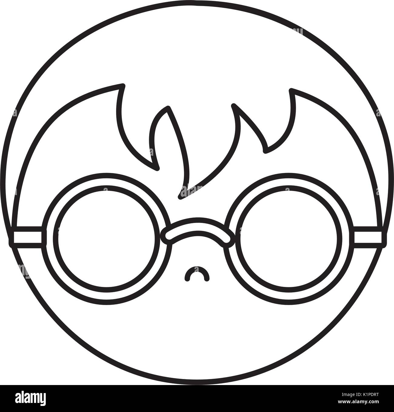 boy with glasses icon over white background vector illustration Stock ...